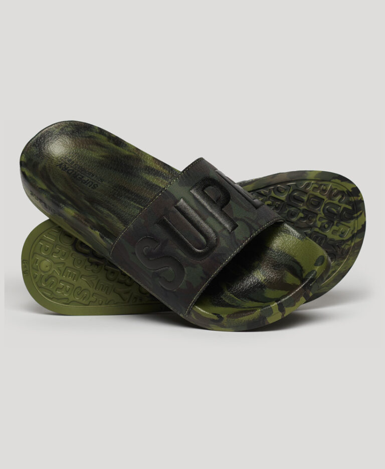 Vegan Camo Pool Sliders - Superdry