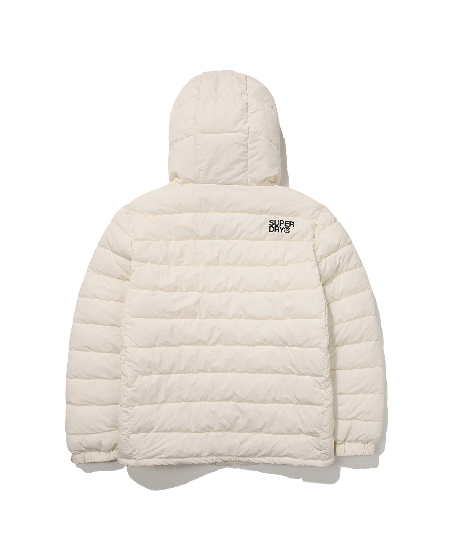 PUFFER HOODED JACKET - IVORY - Superdry