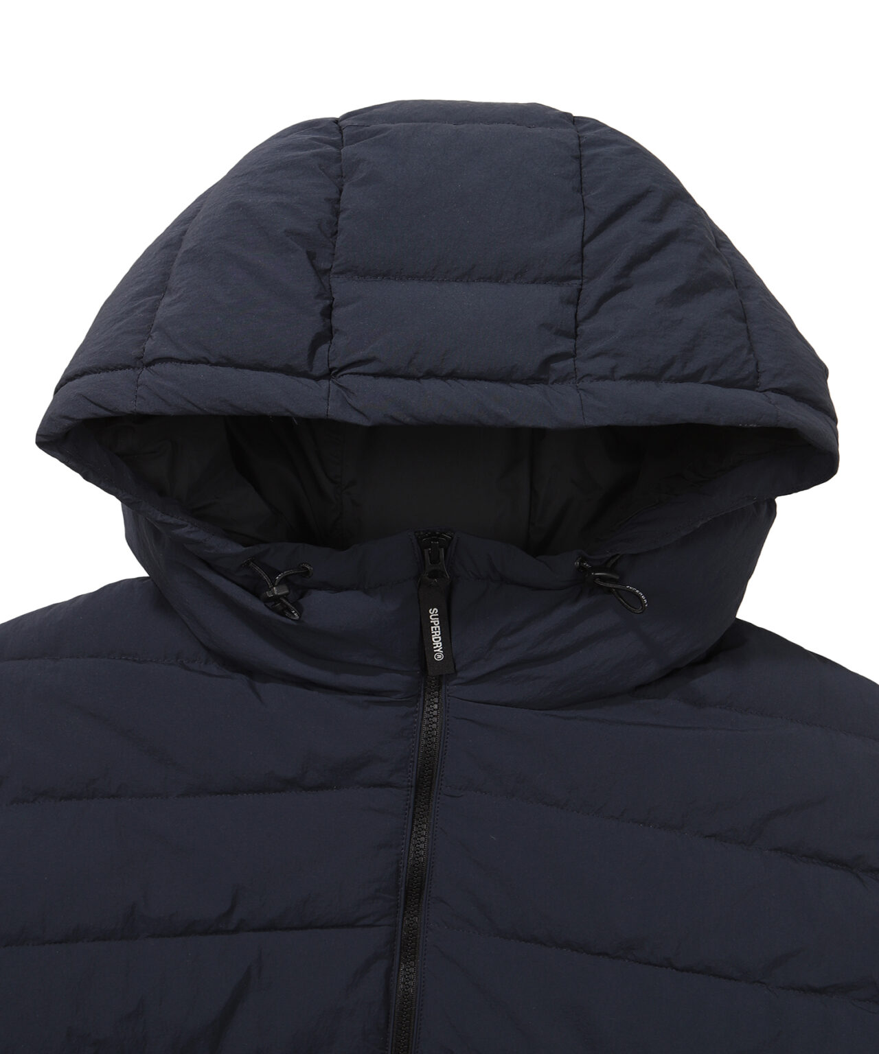 PUFFER HOODED JACKET - NAVY - Superdry
