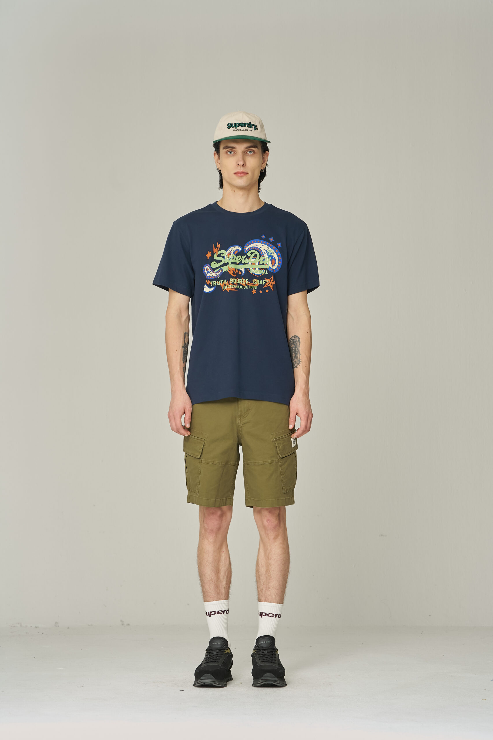 REGULAR FIT 1985 PAISLEY HALF T-SHIRTS - NAVY - Superdry