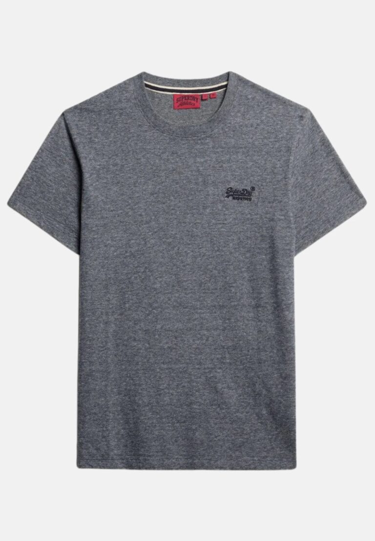 ESSENTIAL LOGO EMB TEE - Eclipse Navy/Grey Marl Feeder - Superdry