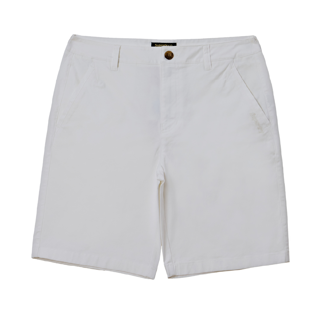 LABEL COTTON CHINO SHORTS - IVORY - Superdry