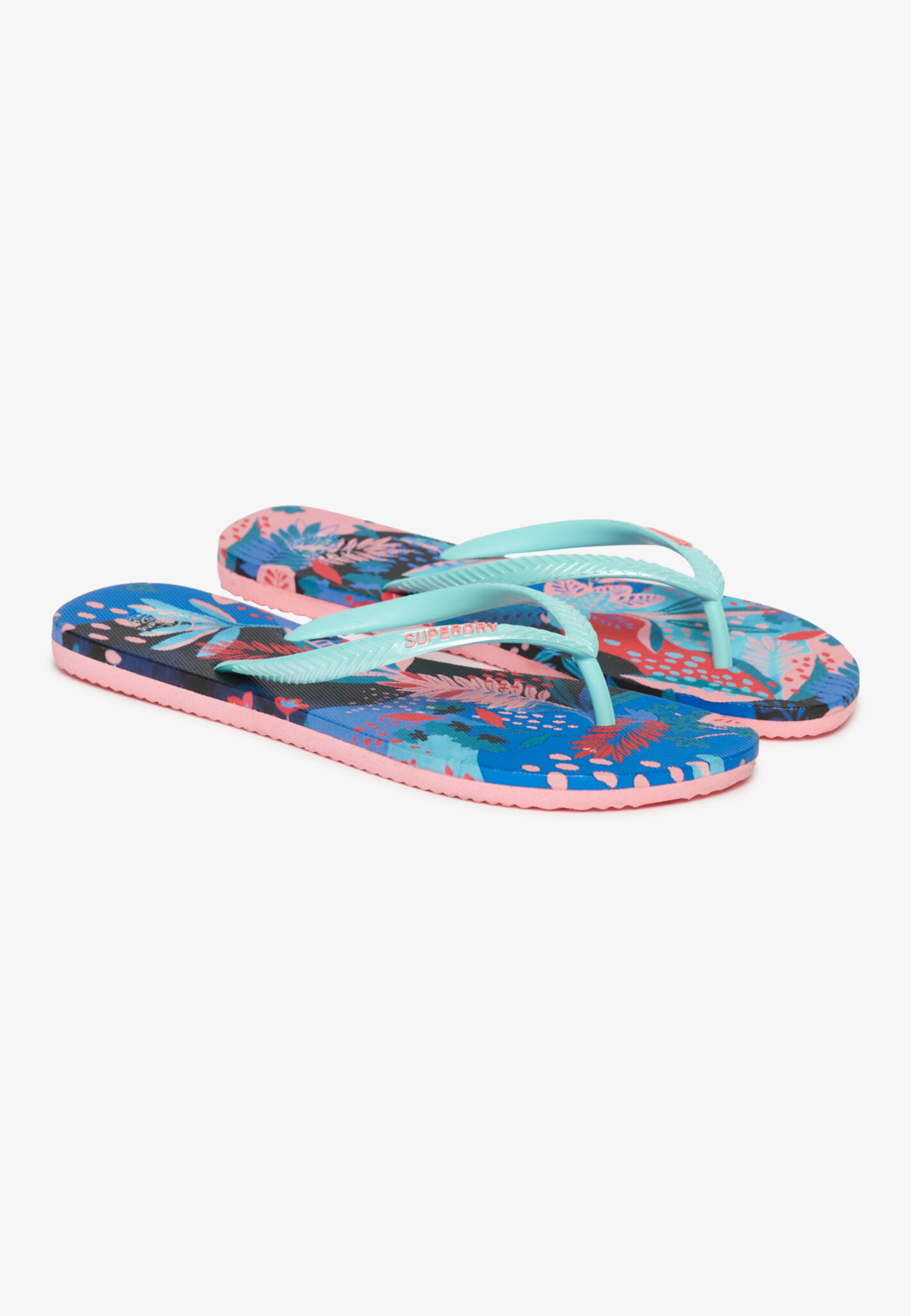 PRINTED FLIP FLOP - Tropical Stencil Blue Print - Superdry